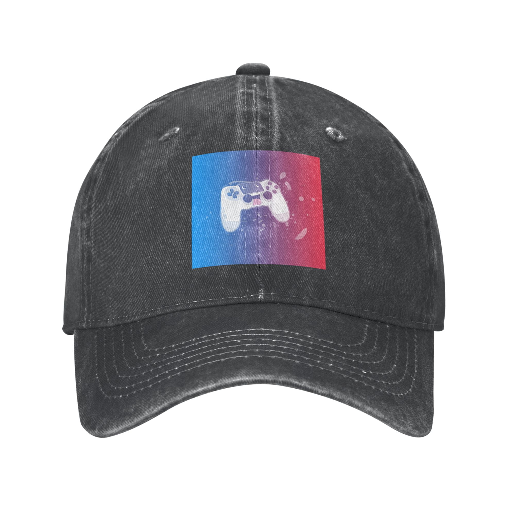 DouZhe Adjustable Washed Cotton Baseball Cap - Gamer Controller Prints ...