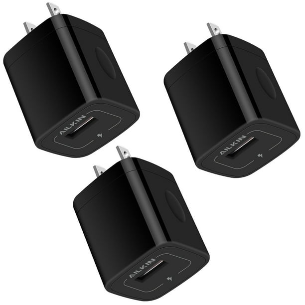 AILKIN Wall Charger Block,USB Charger Adapter,5V/1A/3Pack Wall Charger ...