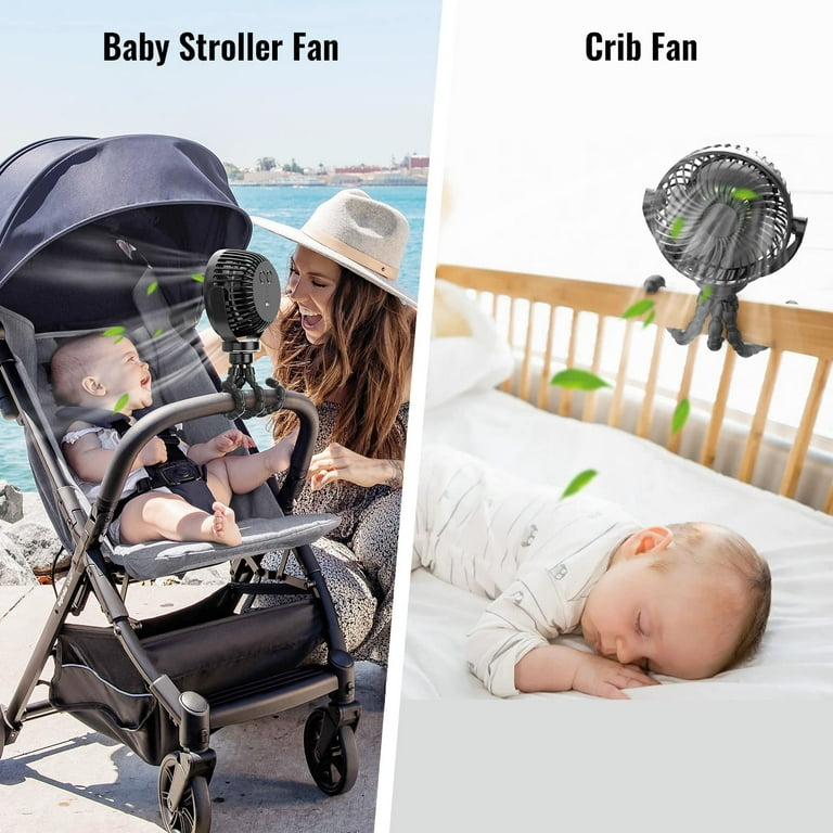 Baby Stroller Fan Stanlips Stroller Fan With LED Light - Quiet ...