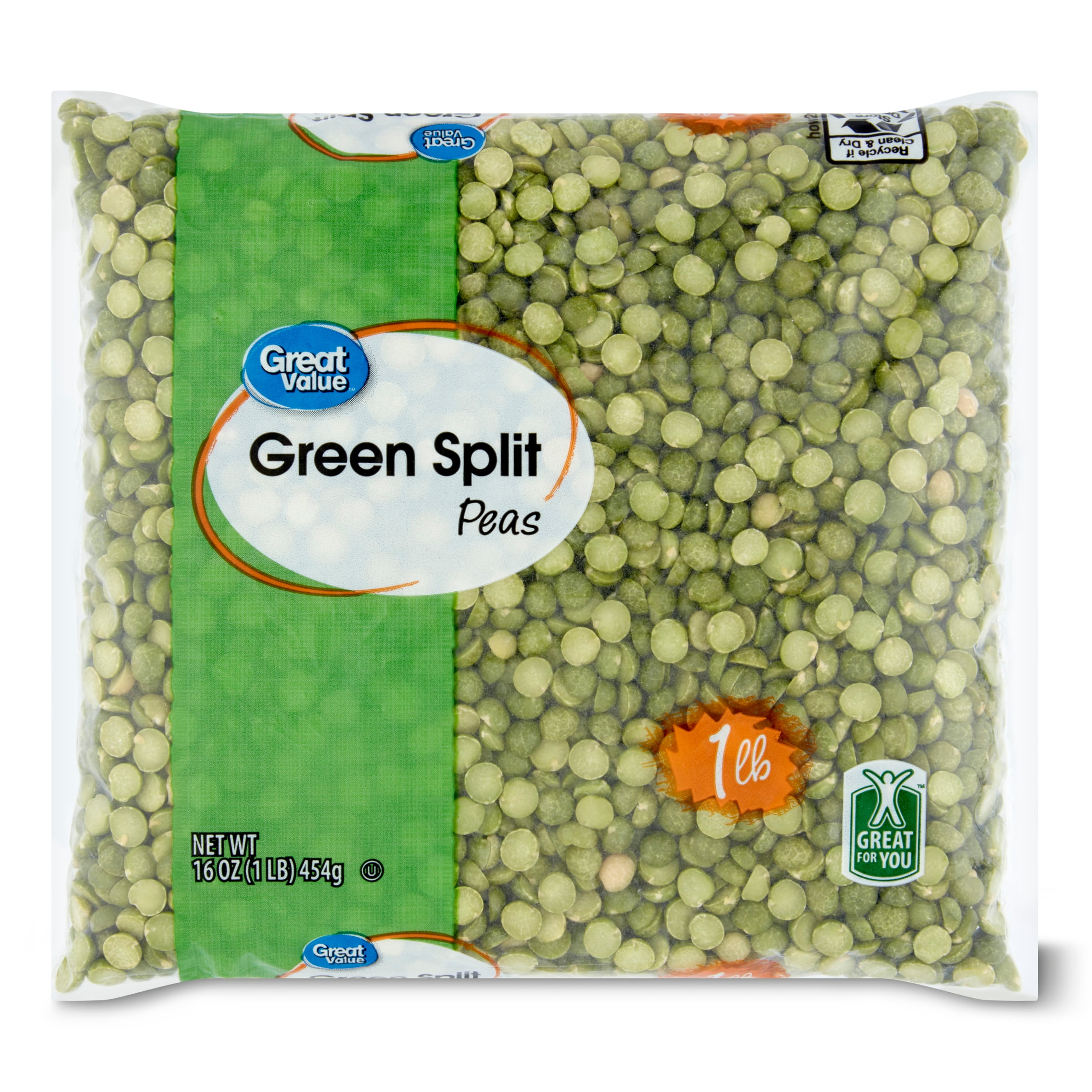 Great Value Green Split Peas 1 lb - Walmart.com