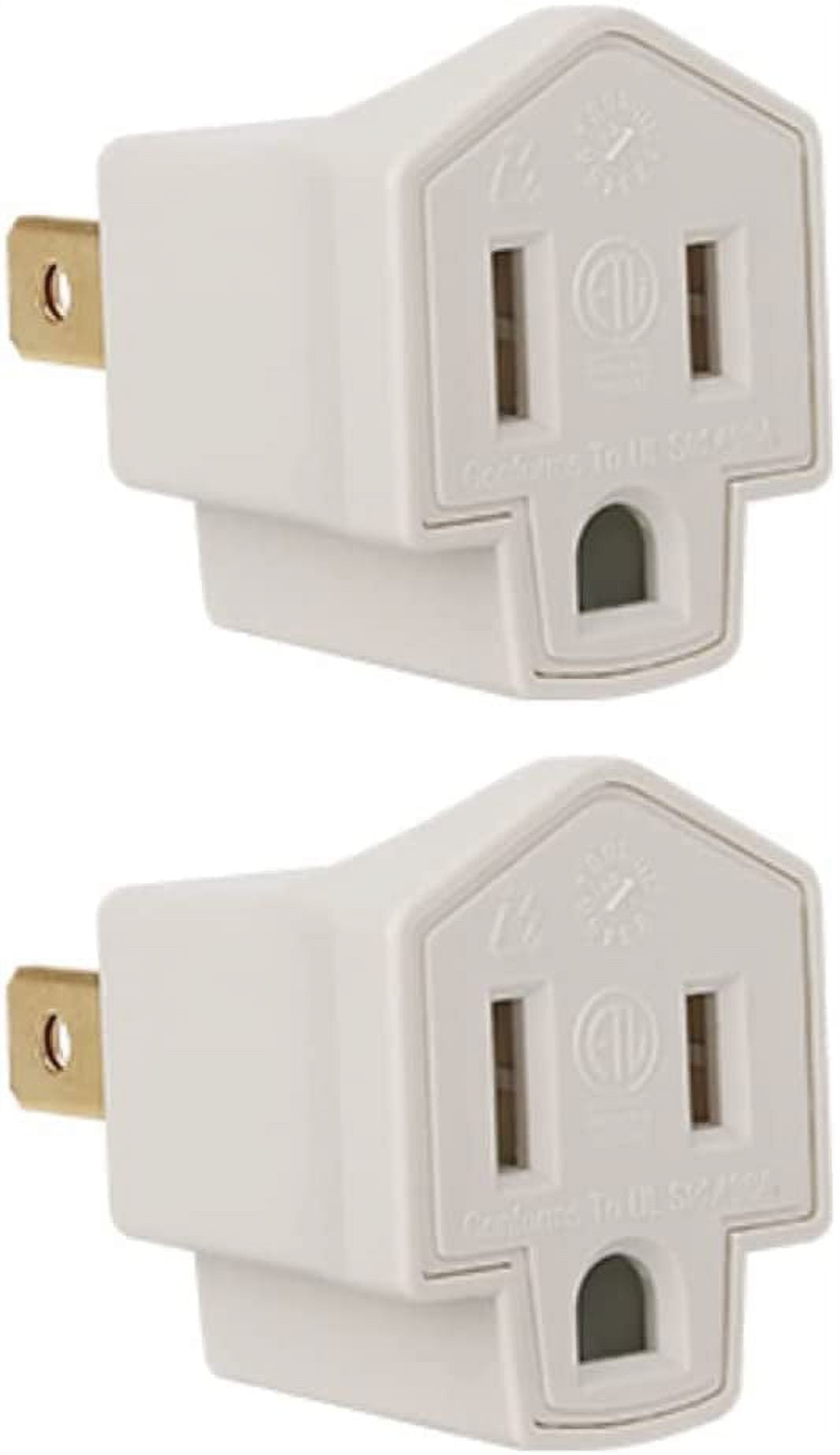 2 Prong to 3 Prong Adapter, 2 Pack Turn Any 2 Prong Outlet into A 3 ...