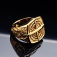 Nordic Navigational Compass 14K Yellow Gold Mens Rings Hyperbole for ...