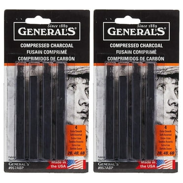 General Pencil Compressed Charcoal Set, 4B, Medium, 2/Pkg. - Walmart.com