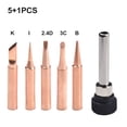 6Pc Copper 900M-T Soldering Iron Tip & Handle Set and Soldering Station ...
