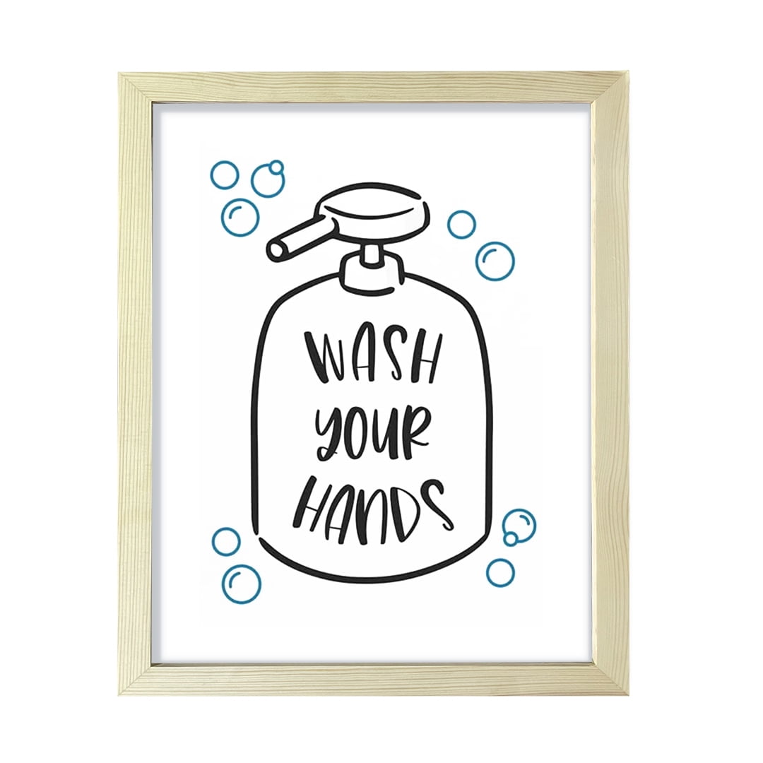 Wash Your Hands, 8 x 10 Wooden FRAMED Print Bathroom Wall Art - Walmart.com