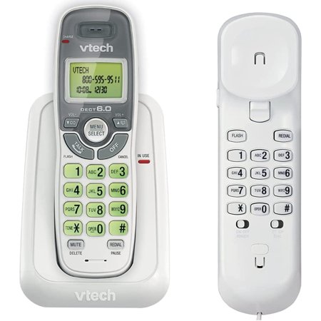 Dect 6.0 Single Handset Cordless Phone with Caller ID, Green Backlit ...