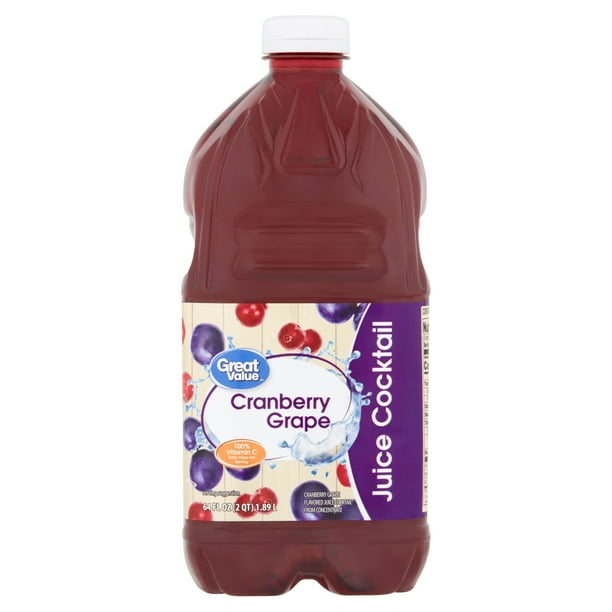 Great Value Cranberry Grape Juice Cocktail, 64 fl oz - Walmart.com