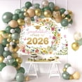Floral Gold Congrats Grad Backdrop Class of 2026 Graduation Background ...