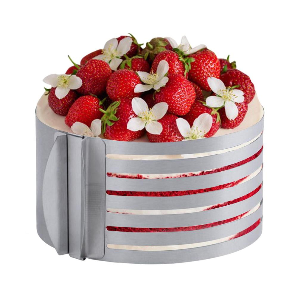 Tohuu Cake Leveler Slicer Stainless Steel Adjustable Big Cake Rings ...