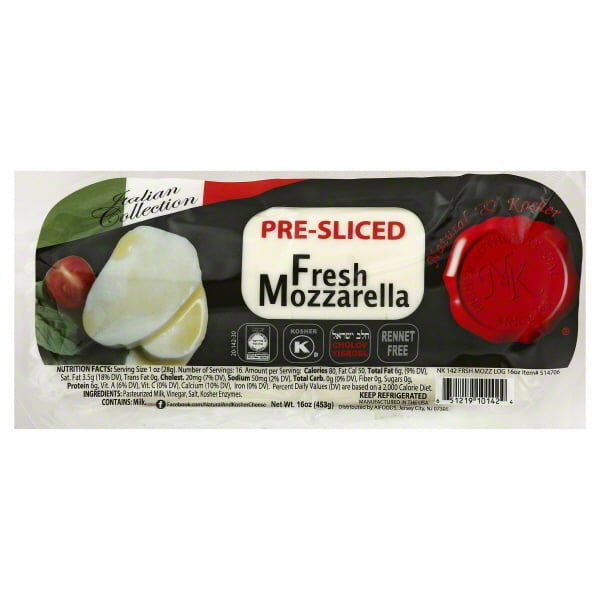 Natural & Kosher Pre-Sliced Fresh Mozzarella Cheese, 16 Oz. - Walmart.com Natural & Kosher Pre-Sliced Fresh Mozzarella Cheese, 16 Oz. - Walmart.com