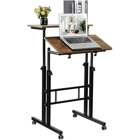 Mobile Standing Desk, Adjustable Standing Computer Desk, Standing ...