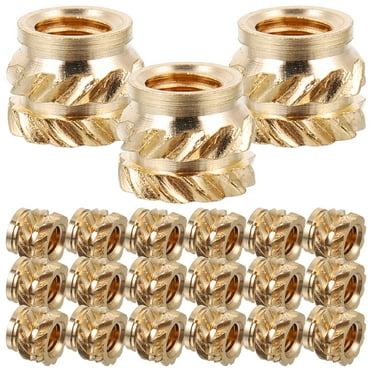 Knurled Insert Nuts, 25 Pack M6 x 7mm L x 9mm OD Brass Heat Set Insert ...