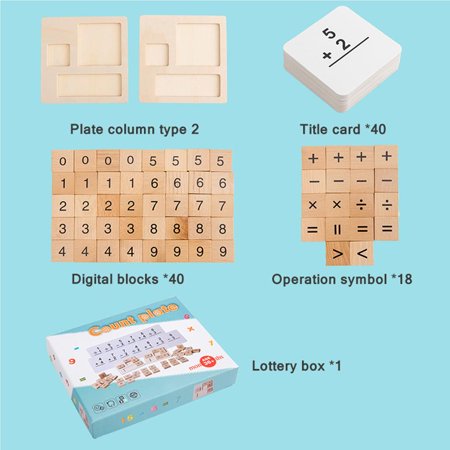 Wooden Toy Mathematics Math Toy Addition Subtraction toy toy wood ...