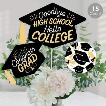 Big Dot of Happiness Hello College Graduation Party Centerpiece Sticks ...