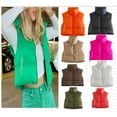 Wsevypo Women Y2k Winter Crop Puffer Vest Warm Lightweight Sleeveless