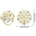 12Pcs Gold Napkin Rings Pearls Flower Napkin Buckles Rhinestone Bling ...