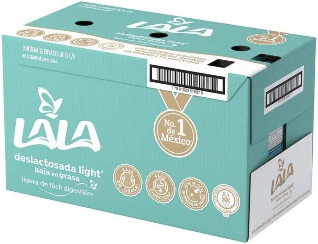 LECHE LALA DESLACTOSADA LIGHT CAJA CON 12 PZAS DE 1 LITRO SALUDABLE ...