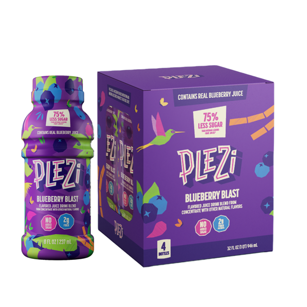 PLEZi Blueberry Blast Flavored Drink 8oz 4pk - Walmart.com