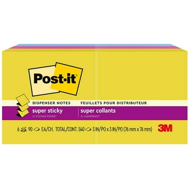 Post-it Super Sticky Notes, 3 in x 3 in, Playful Primaries, 12 Pads ...