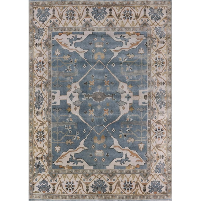 Ahgly Company Indoor Rectangle Mid-Century Modern Cloudy Gray Oriental ...