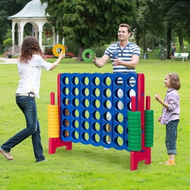 Costway 4-to-Score Giant Game Set 4-in-a-Row Connect Game W/Net Storage ...