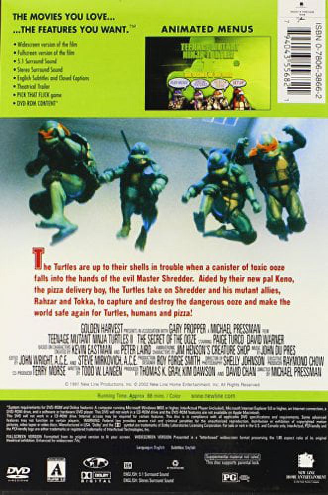 Teenage Mutant Ninja Turtles 2 Dvd Cover