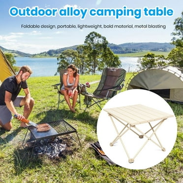 2-Tier Folding Camp Table with 4 Cupholders and Carrying Bag by Wakeman ...