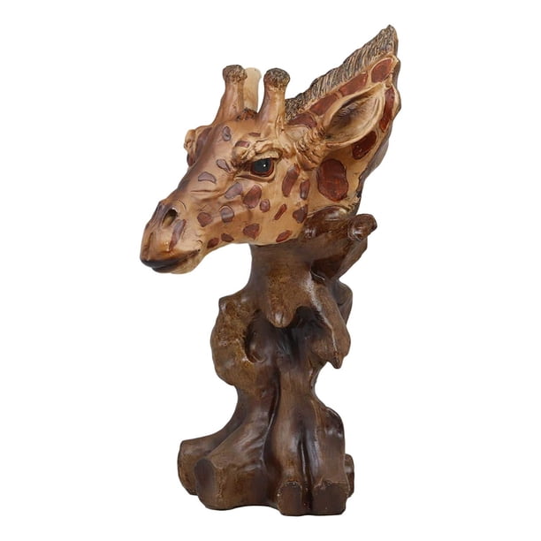 Ebros Safari Giraffe Head Bust On Woodlike Branch Statue 11.5"Tall In ...