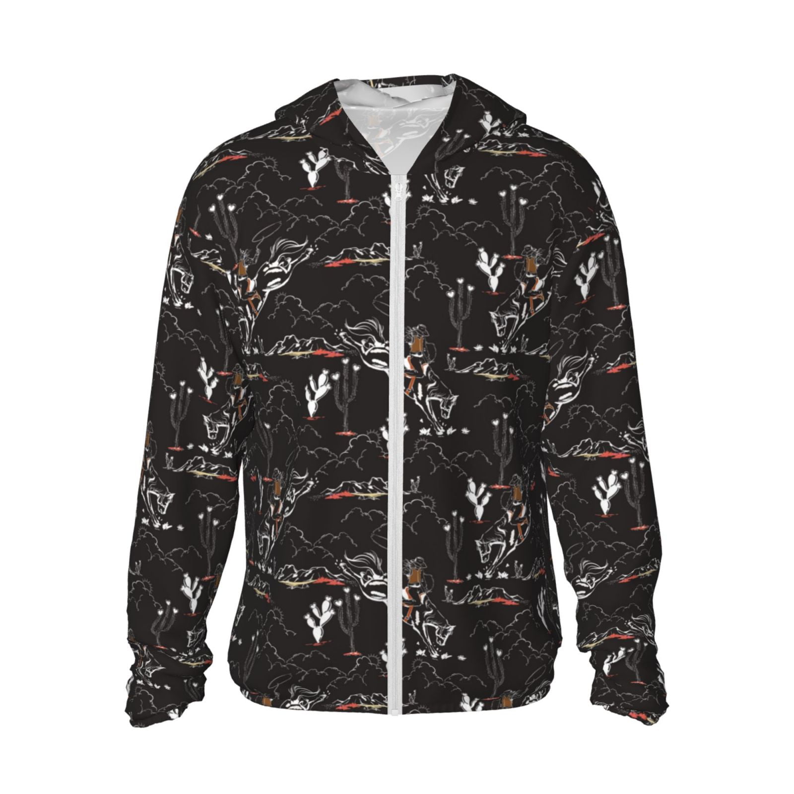 Disketp Cowgirl In Desert for Men's Sun Protection Hoodie Performance ...