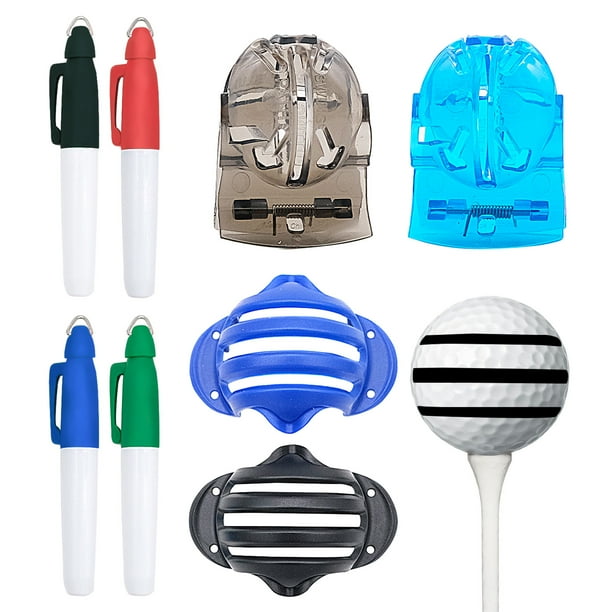8 Pack Golf Ball Line Drawing Marker Tool Kit- 4 Golf Ball Marking ...