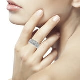 Sterling Silver Diamond 3-Layer Band Ring - Walmart.com