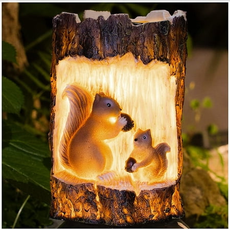 Solar Squirrel Figurine Light,Garden Decor, Squirrel Garden Animal ...
