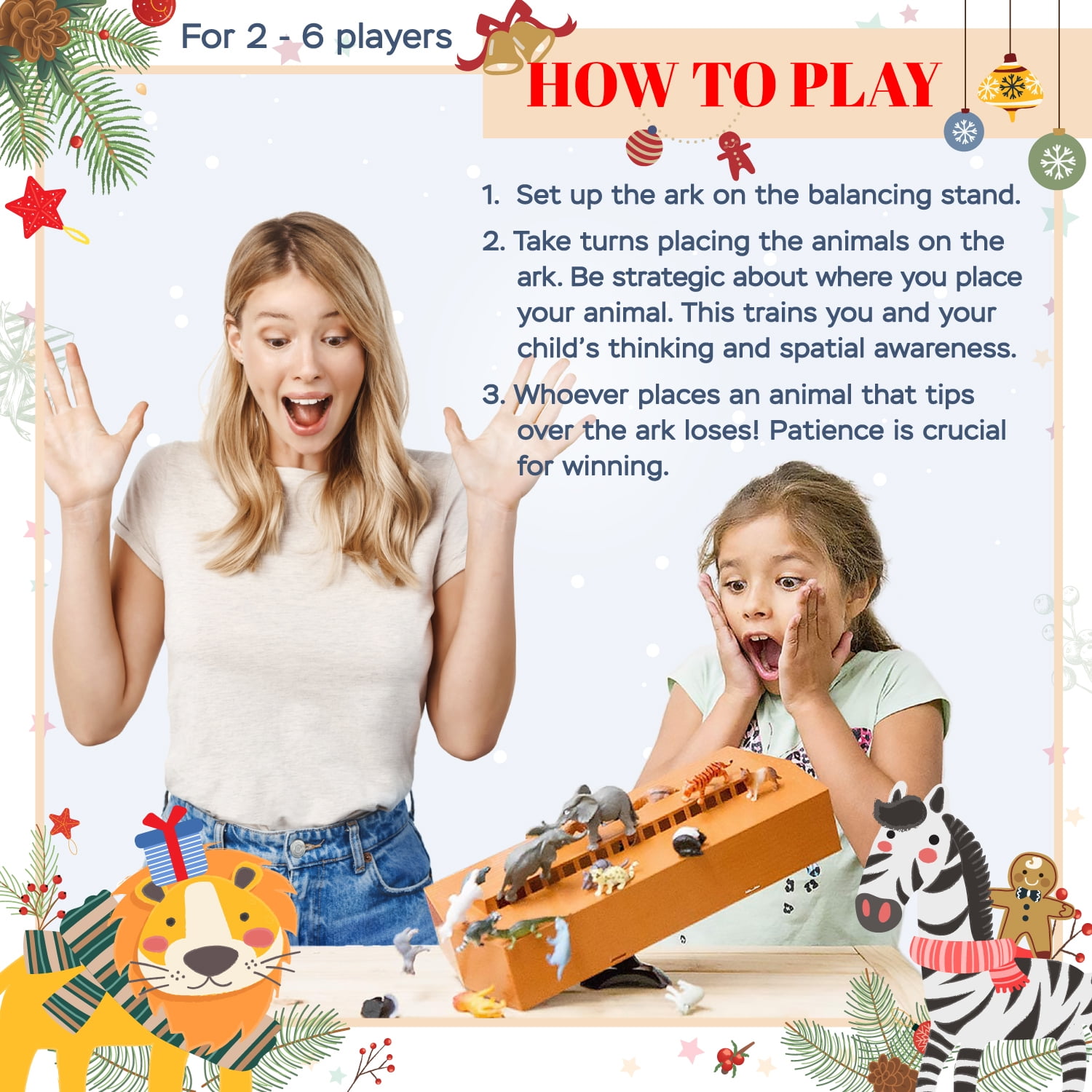 Buy Noah's Ark Board Game, Balancing Game Christian Religious Stacking ...