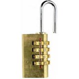 Padlock - 4 Digit Combination Lock - Weather Proof - 2.5-inch Gold HL ...