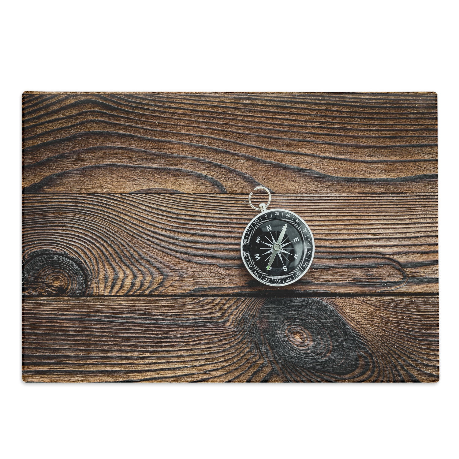 Compass Cutting Board, Navigator Tool on Wooden Backdrop from Above ...