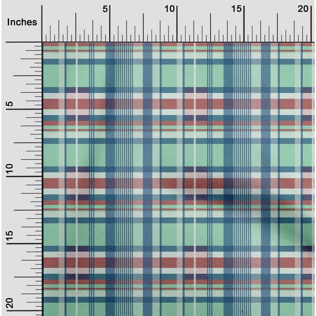 oneOone Viscose Chiffon Fabric Madras Check Print Fabric By The Yard 42 ...