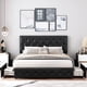 Homfa Faux Leather Storage Platform Bed Frame, Queen Black Bed Frame ...