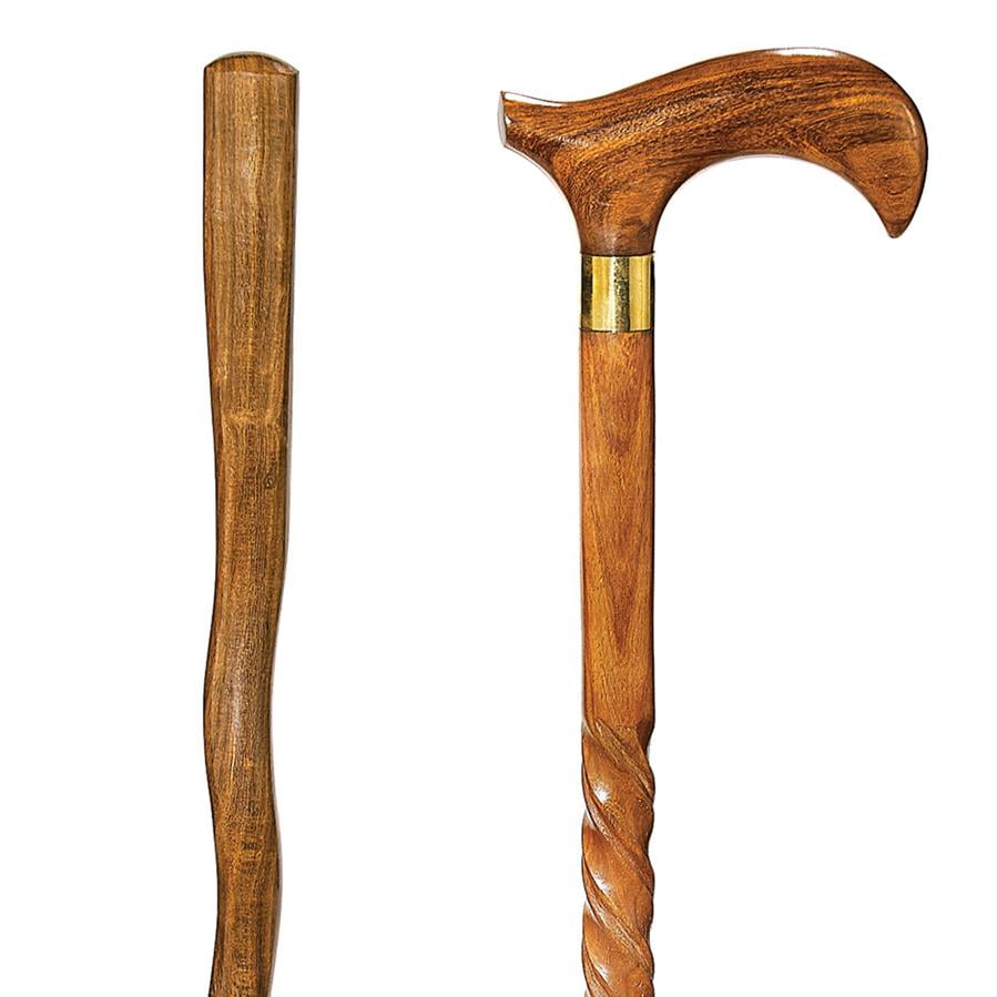 Design Toscano Bend in the Road Solid Hardwood Walking Stick: Rolling ...