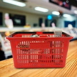 SSWBasics Red Shopping Basket with Durable Handle for Groceries and ...