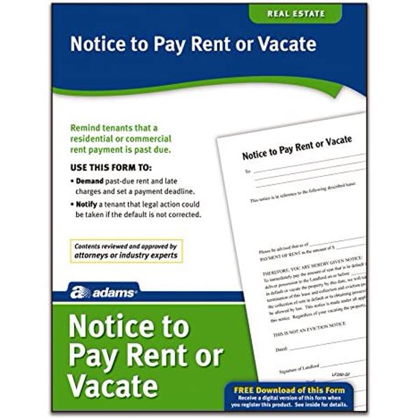 Notice To Pay Rent Or Vacate, Forms And Instructions [Print And ...