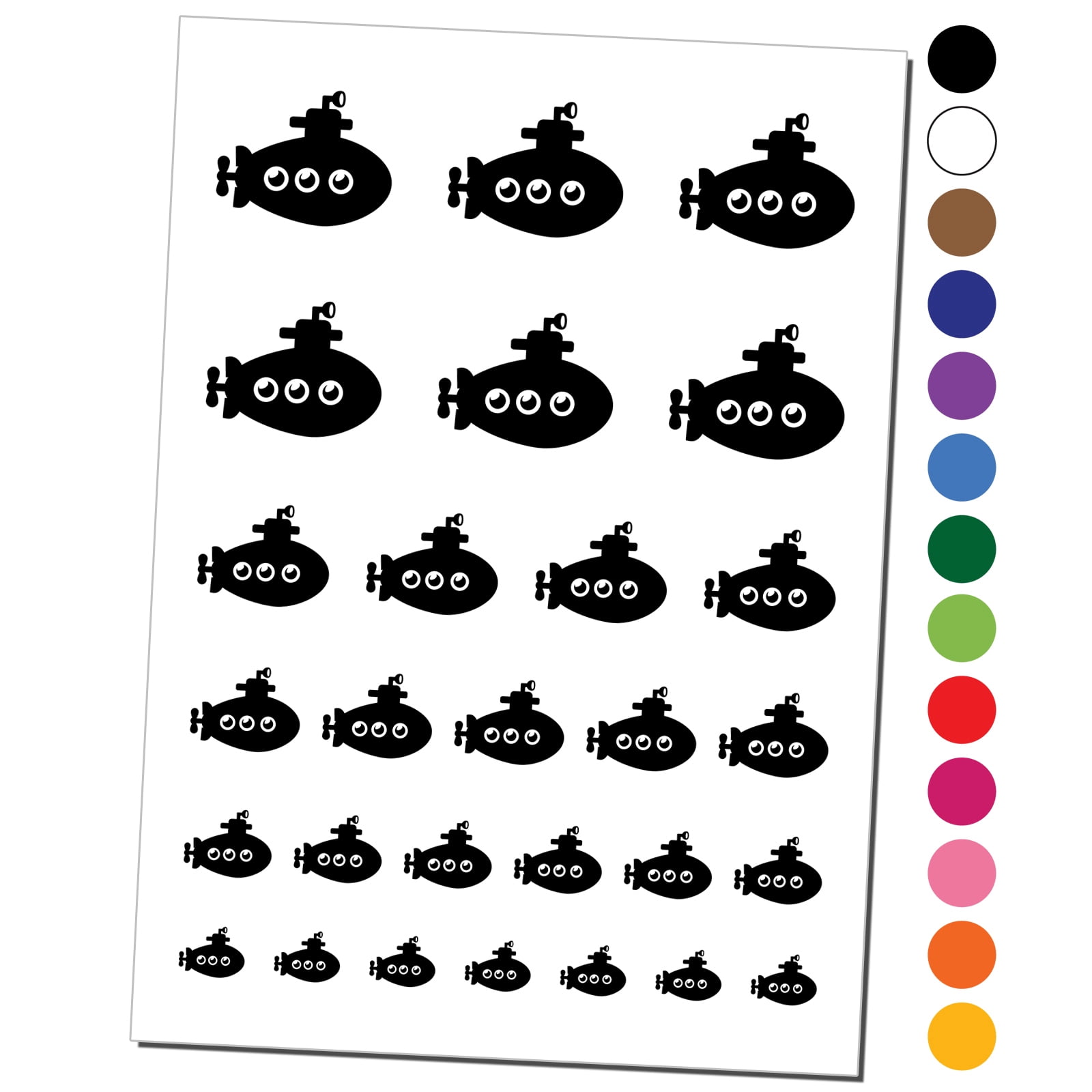 Cartoon Submarine Boat Aquatic Underwater Vehicle with Periscope and ...