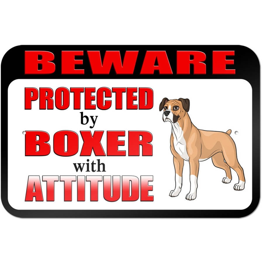 Beware Protected by Boxer with Attitude Sign - Walmart.com