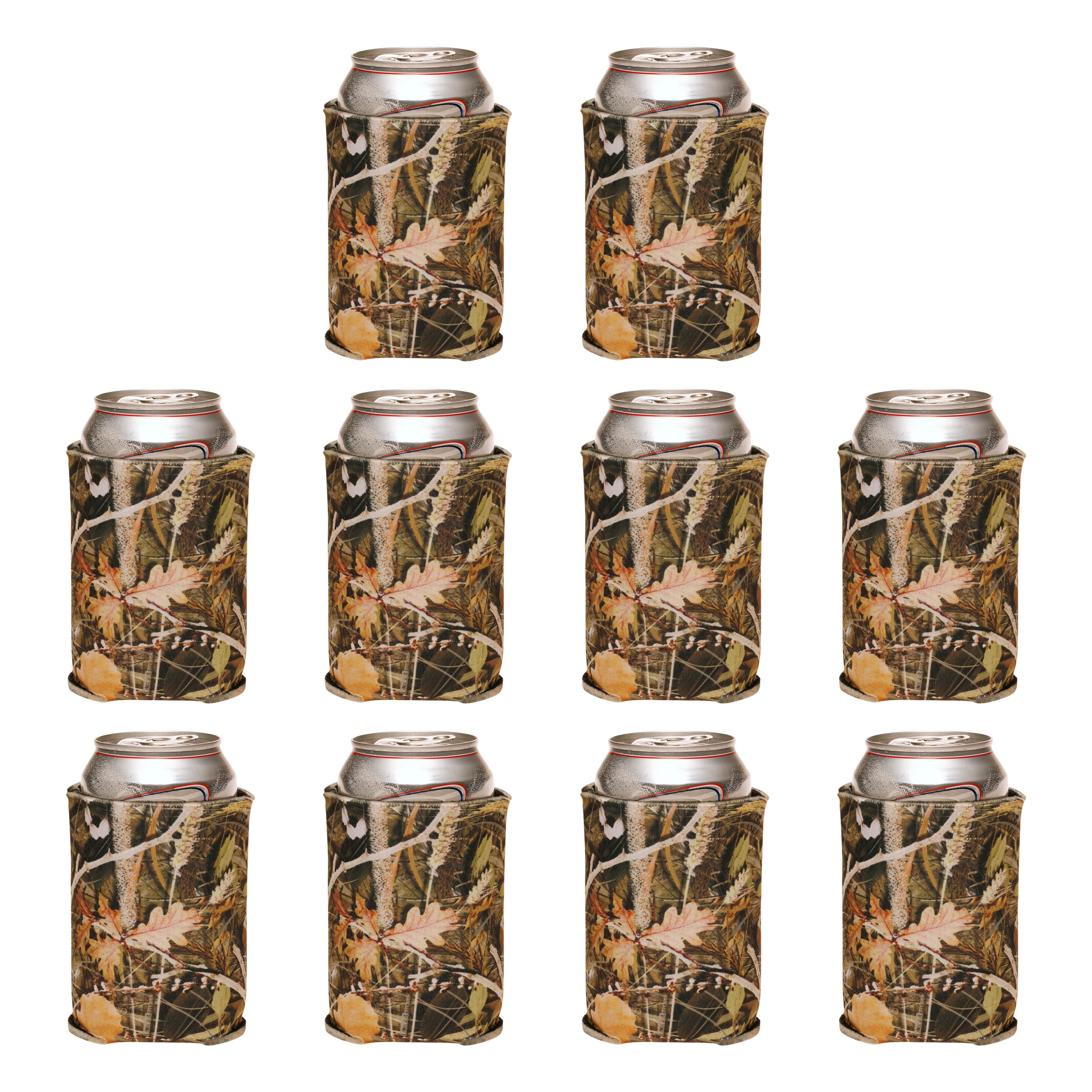 10 Camo Collapsible Can Coolers Pack - PU Foam, 12-16 oz. Cans - Camo ...