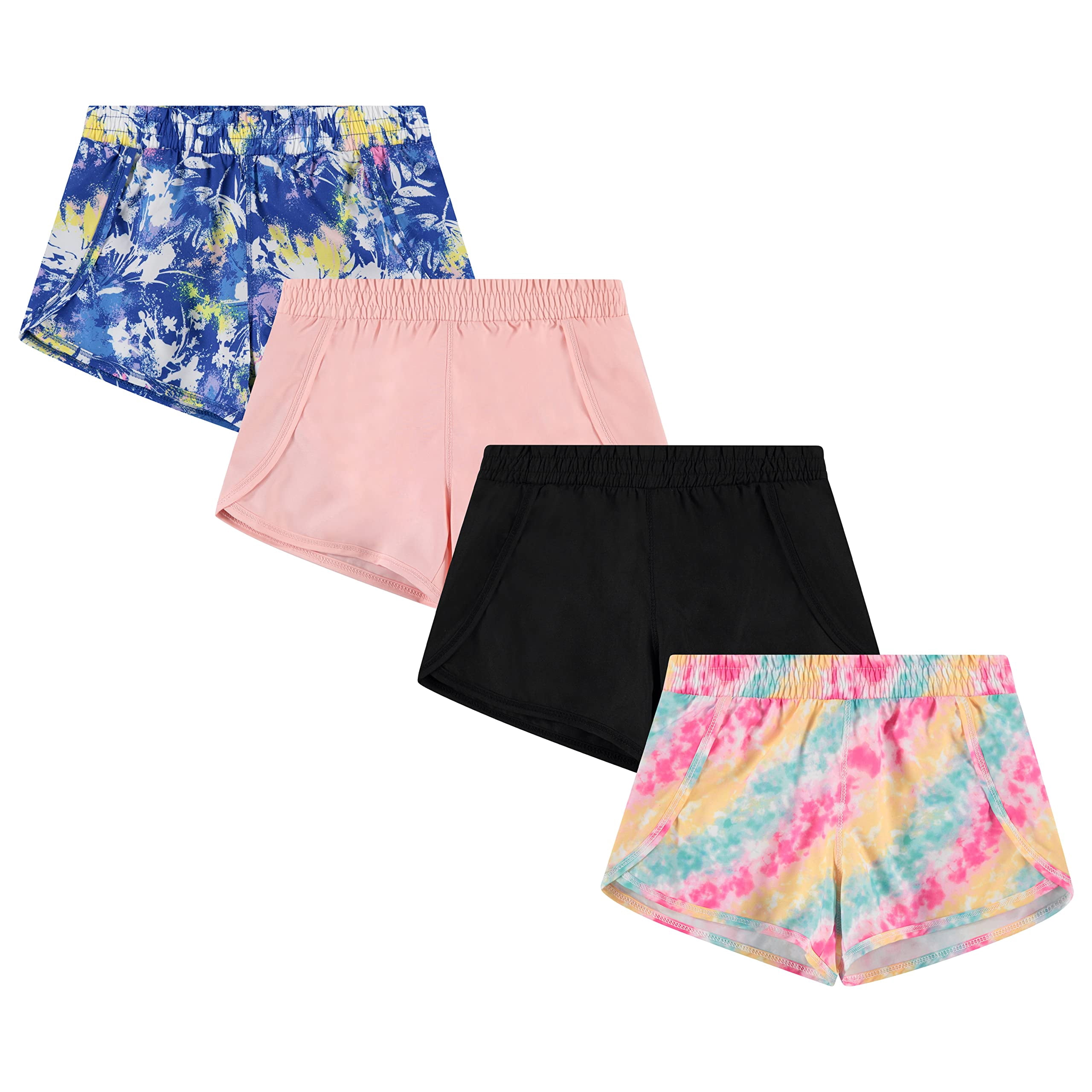 BTween Girls 4-Piece Summer Shorts | Performance Dolphin Shorts ...