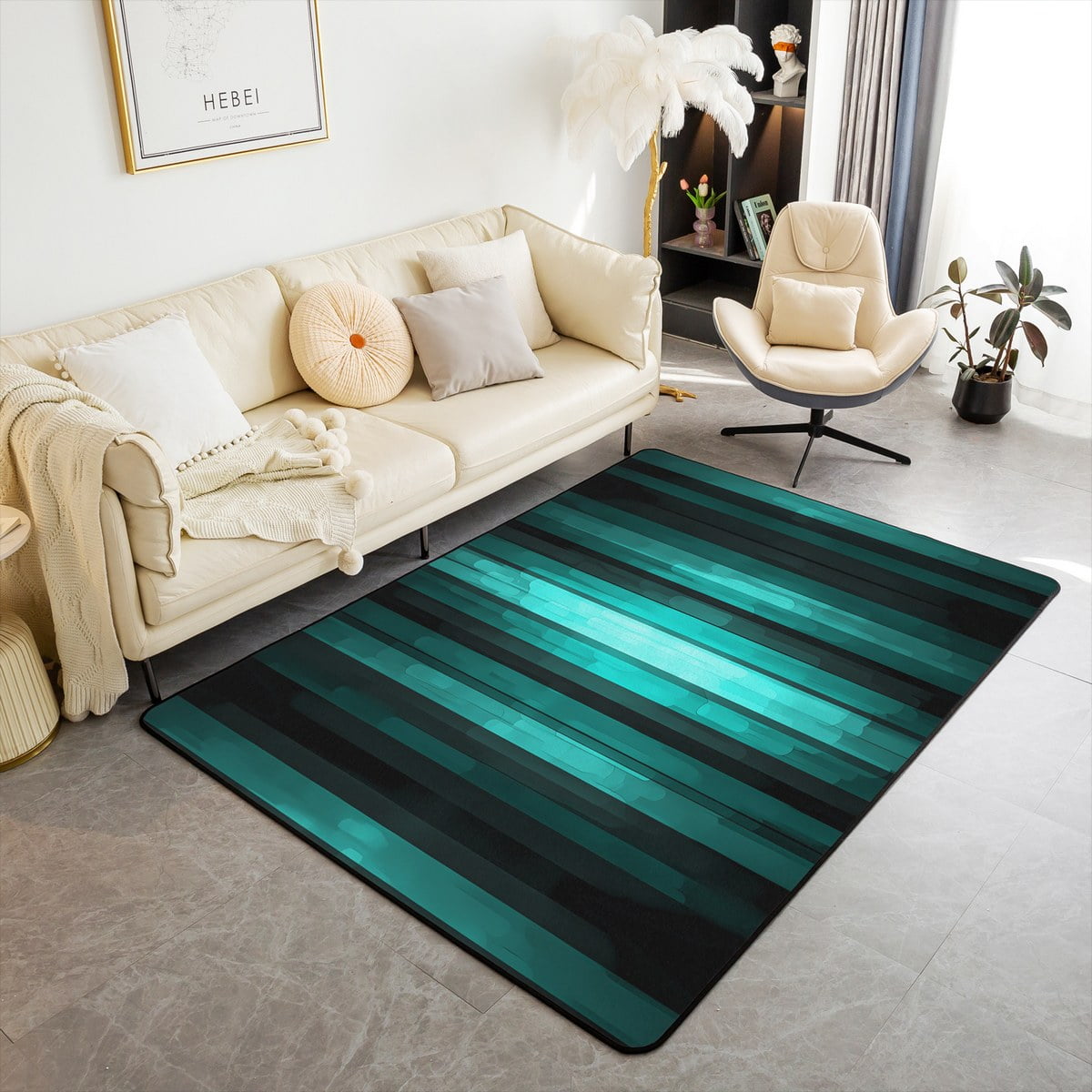 Click here for Erosebridal Gradient Lines Area Rugs For Living Ro... prices