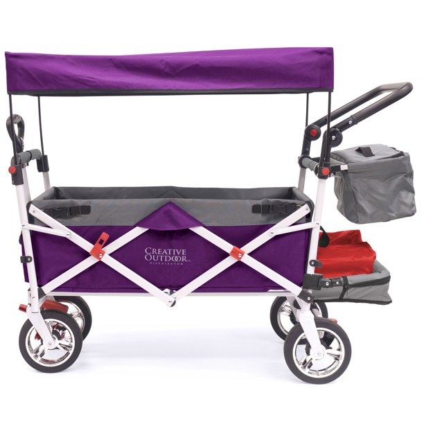 Push Pull SILVER SERIES PLUS Folding Wagon Stroller with Canopy ...