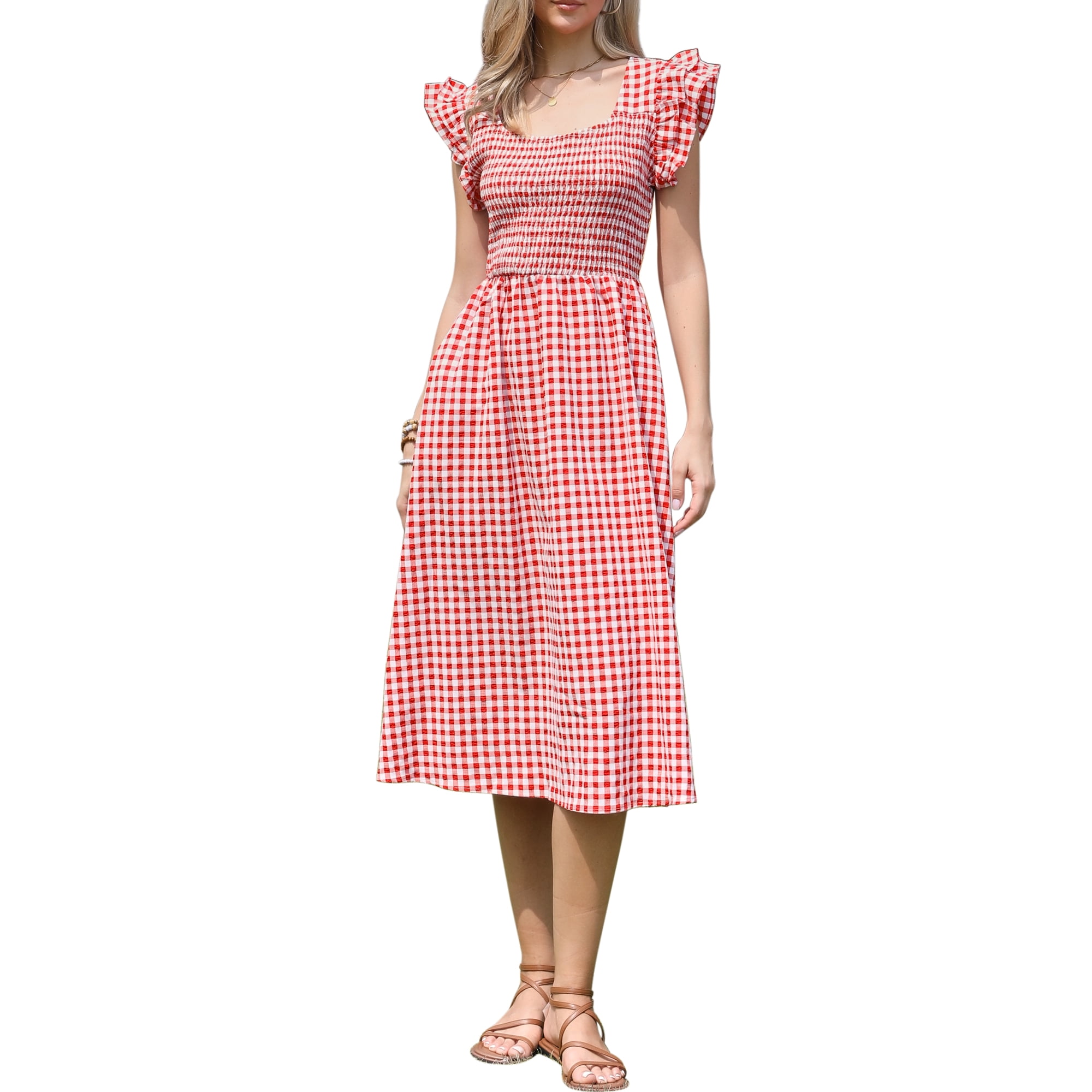 Click here for Inspire Chic Gingham Plaid Dress For Womens 2026 S... prices