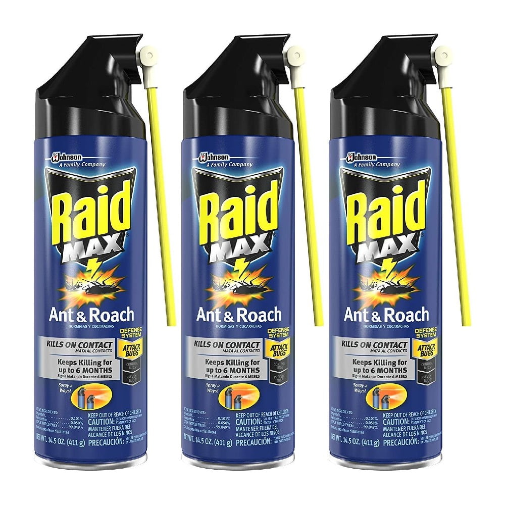 Raid Max Ant and Roach Killer 14.5 oz, 3 Pack - Walmart.com
