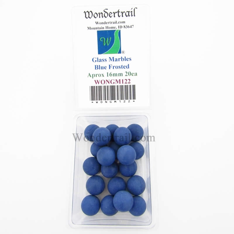 Celtic Blue Frosted 16mm Glass Marbles Pack of 20 Wondertrail - Walmart.com