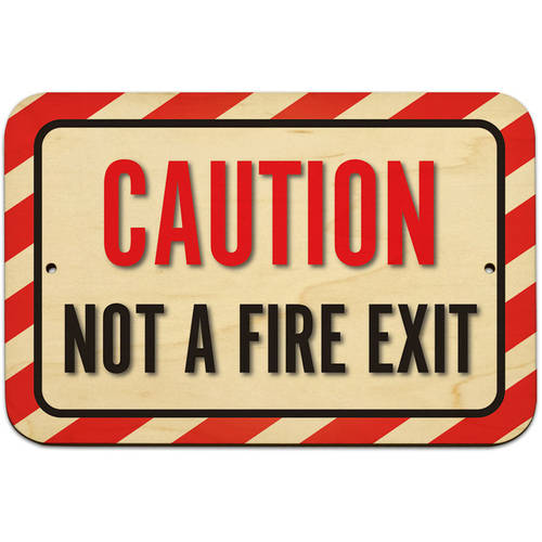 Caution Not A Fire Exit Sign - Walmart.com
